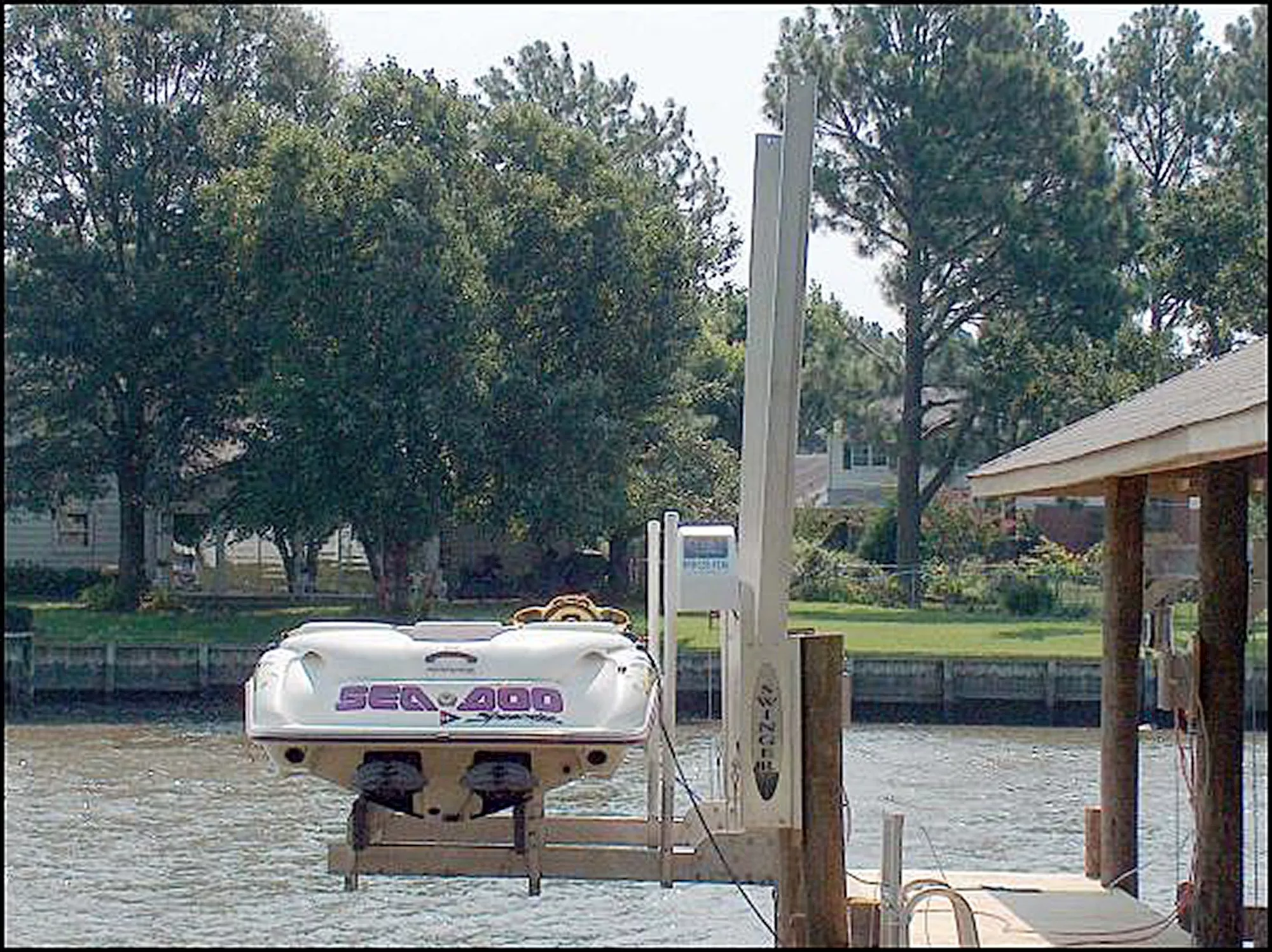 Shop Two Piling Boat Lifts: Perfect Boat Lift for Small Boats | Tide Tamer